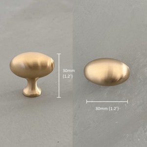 Unlacquered Solid Brass Oval EARBY Cabinet Knobs - Luxury Handles - Etsy