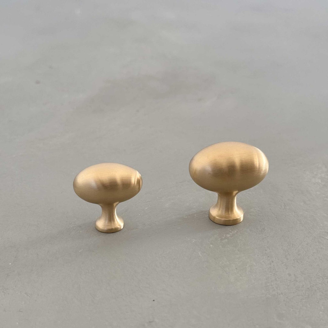 Solid Brass Oval Knobs EARBY Unlacquered Kitchen Cabinet Knobs Handle High Quality Luxury ...