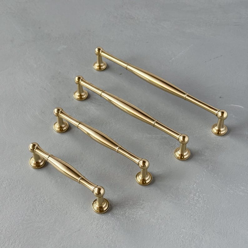 Unlacquered Solid Brass Cabinet CHESTER Handles, Luxury Kitchen ...