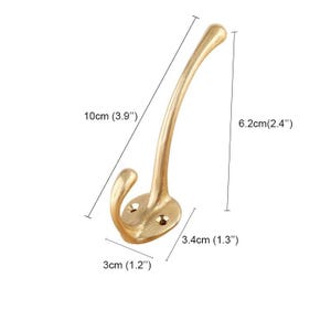 Unlacquered Solid Brass Wall Hooks, Classic Hooks for Towel, Hats, Coat, Vintage Hooks for ...