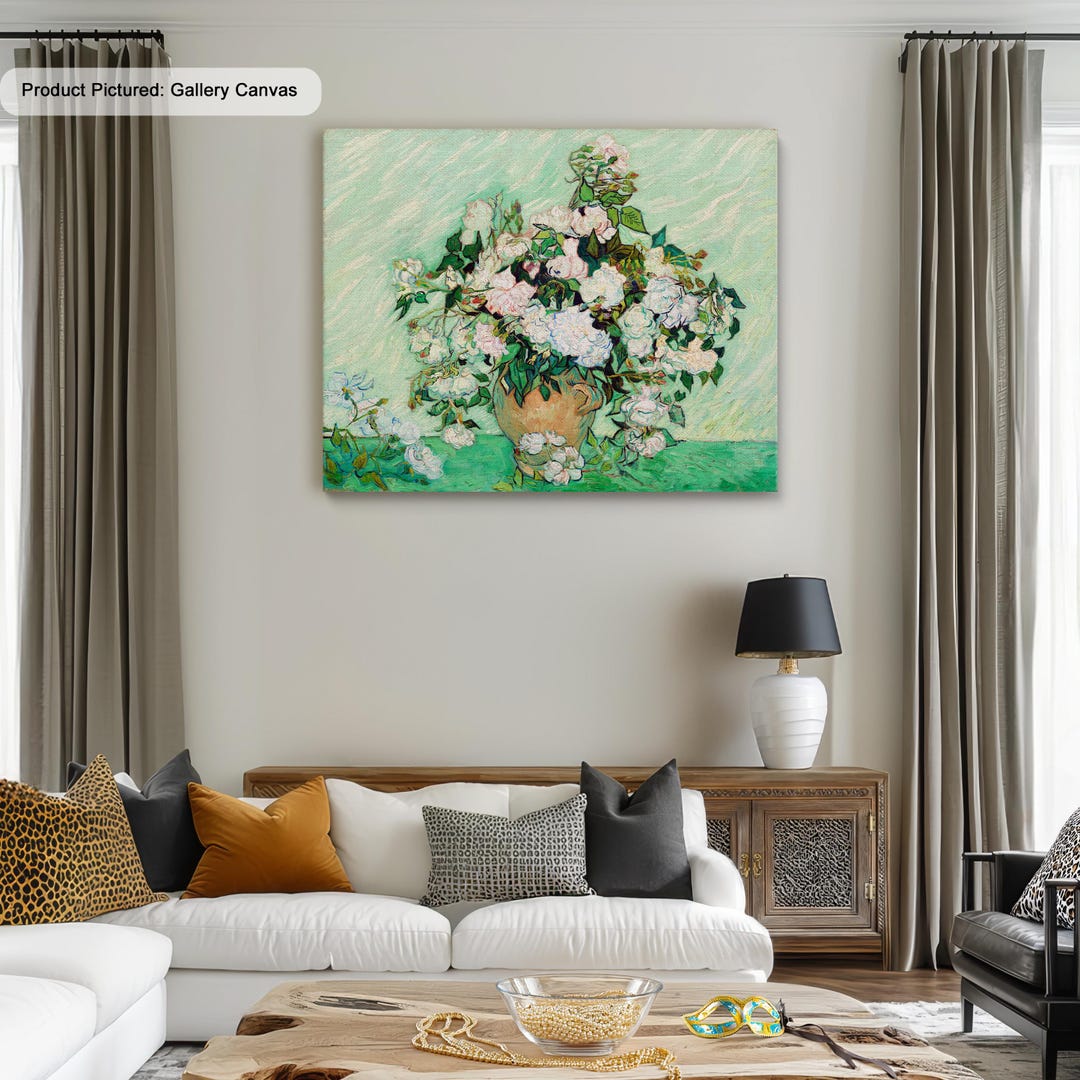Vincent Van Gogh Roses in Vase 1890 Famous Canvas/poster Print Art ...