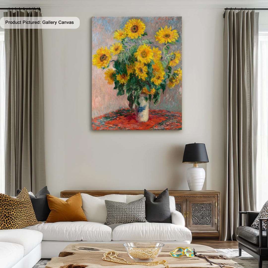 Claude Monet Bouquet of Sunflowers Canvas, Poster Print Art ...
