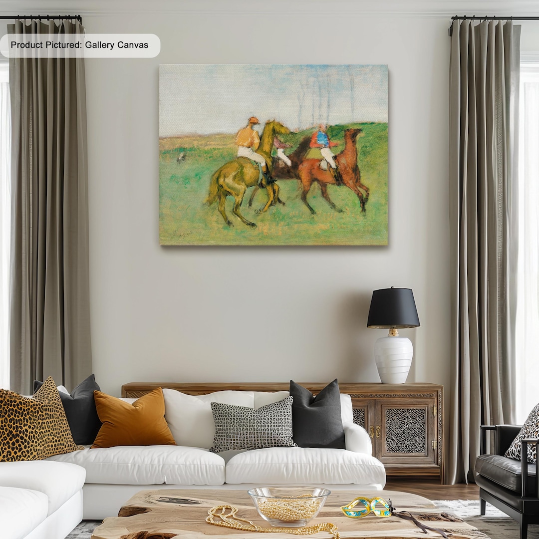 Edgar Degas Jockeys and Race Horses Famous Painting Canvas/poster Art ...