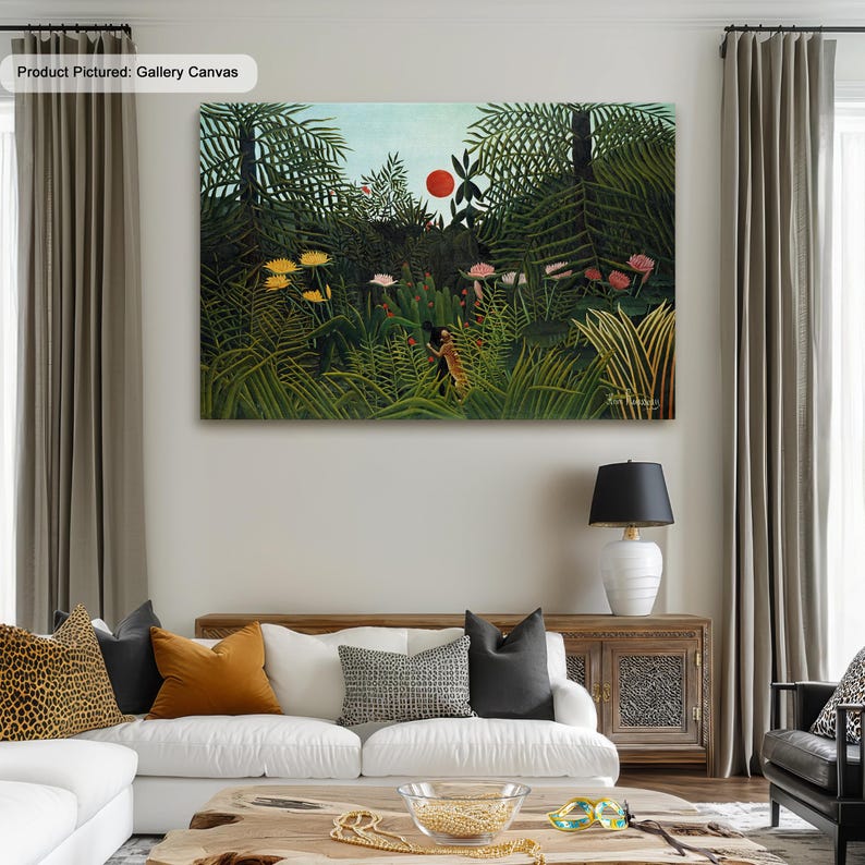Henri Rousseau Virgin Forest With Sunset (1910) Canvas/poster Print ...