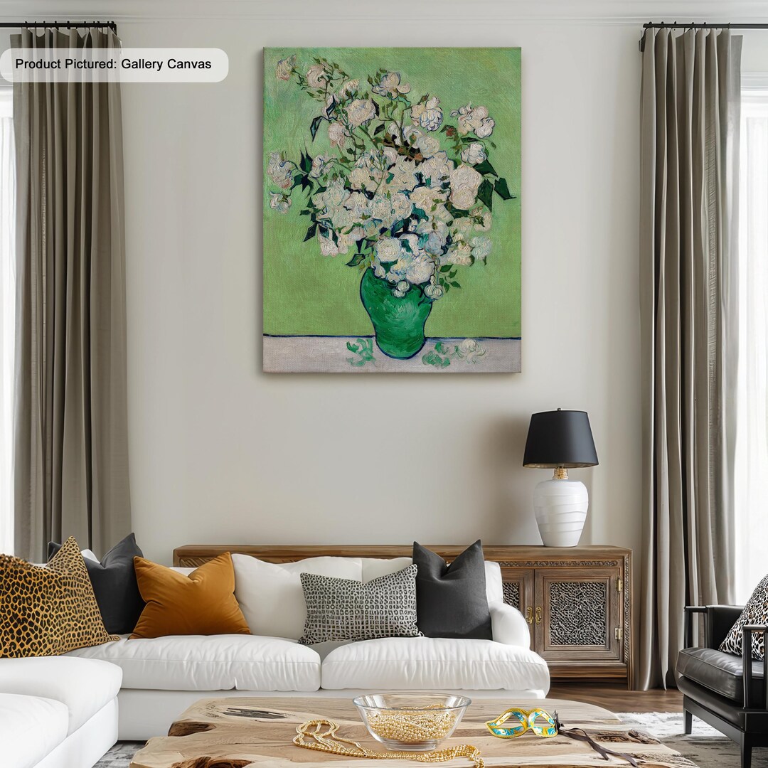 Vincent Van Gogh Roses Painting Canvas, Poster Print Art Reproduction ...