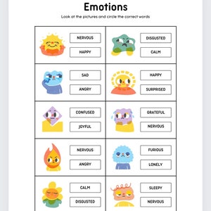Emotional Regulation Worksheets - Etsy