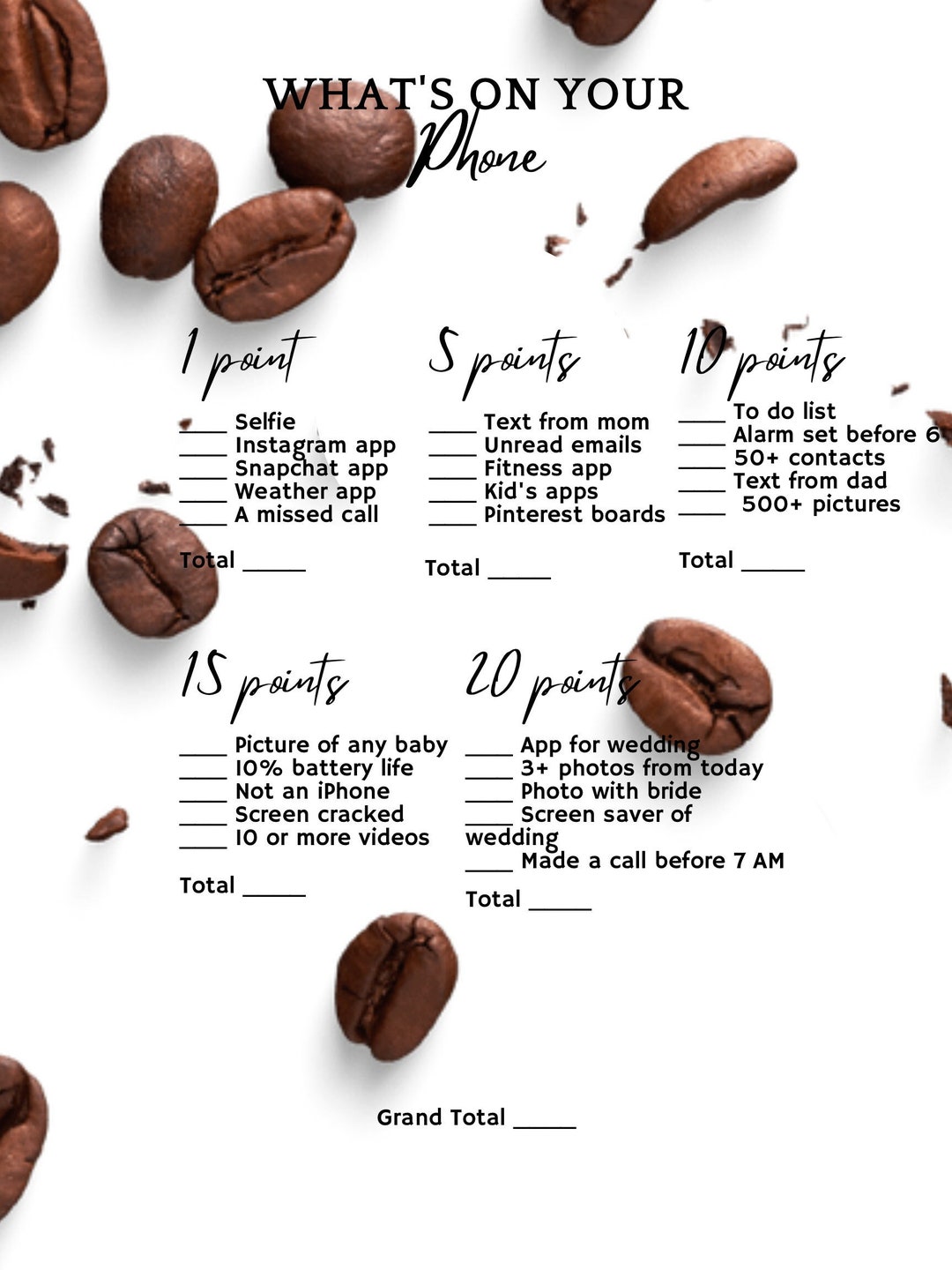 Coffee Themed Bridal Shower Games - Etsy