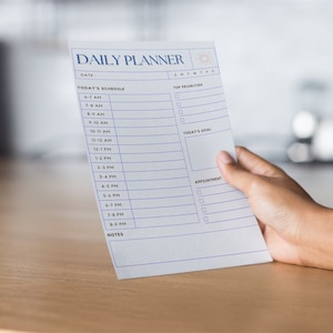 Minimalist Printable Daily Planner Hourly Planner Schedule Daily Time ...