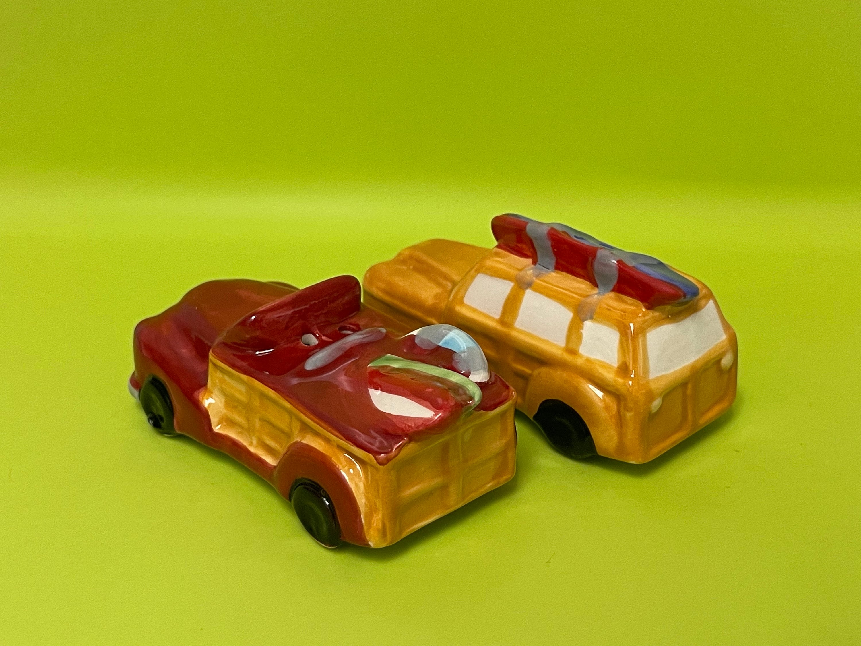 Vintage Woody Surfer Car Salt and Pepper Shakers, Woody Car Salt ...