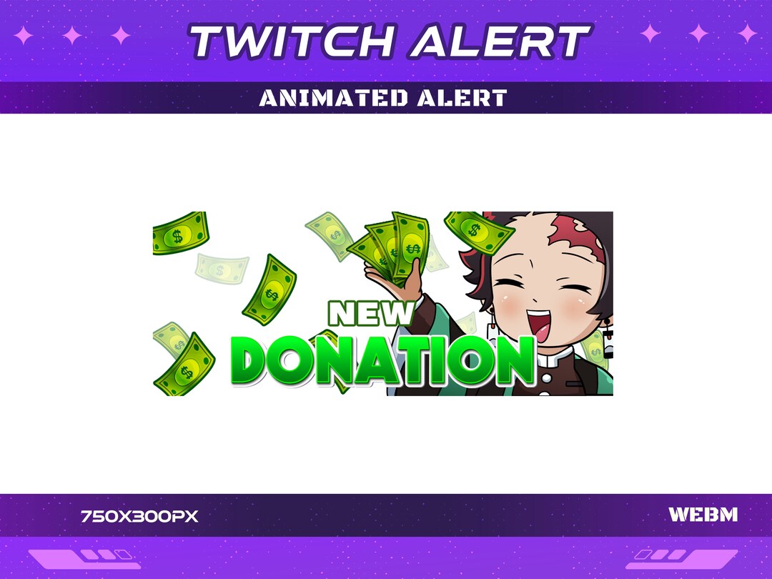 Anime Boy New Donation Animated Twitch Alert (webm) - Etsy