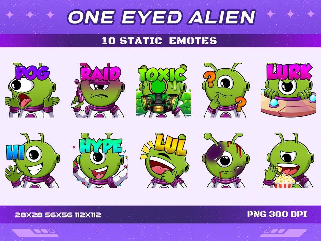 One Eyed Alien Static Emotes: Twitch, Discord, Youtube, Kick (digital ...