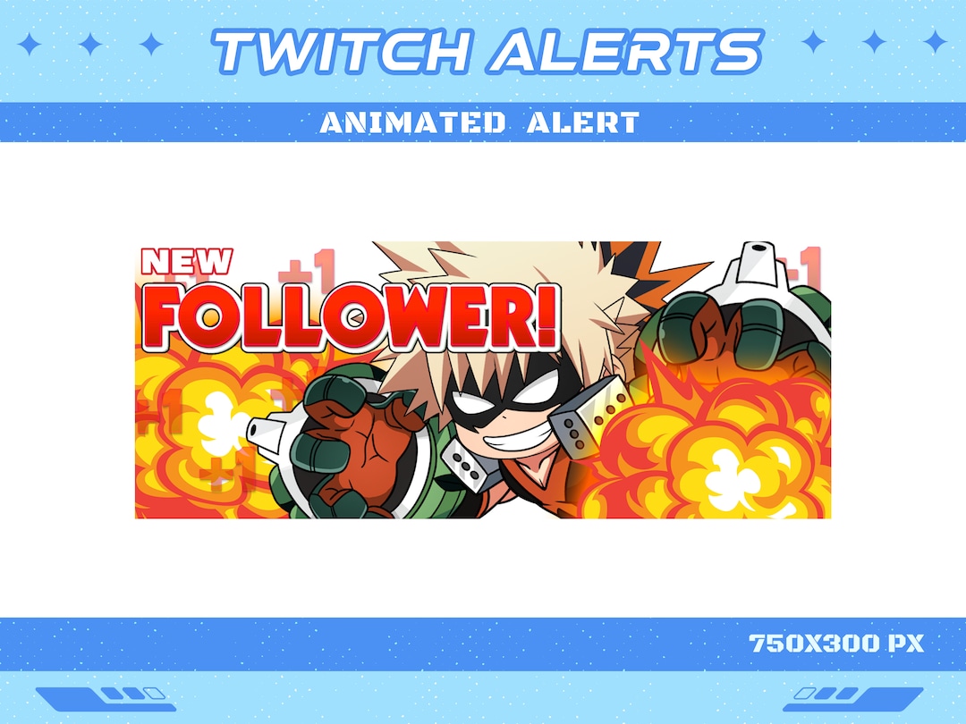 MHA School Hero New Follower Animated Twitch Alert (webm) - Etsy