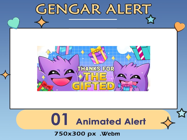 Gengar Animated Twitch Alert: Thanks for the Gifted (webm File) - Etsy