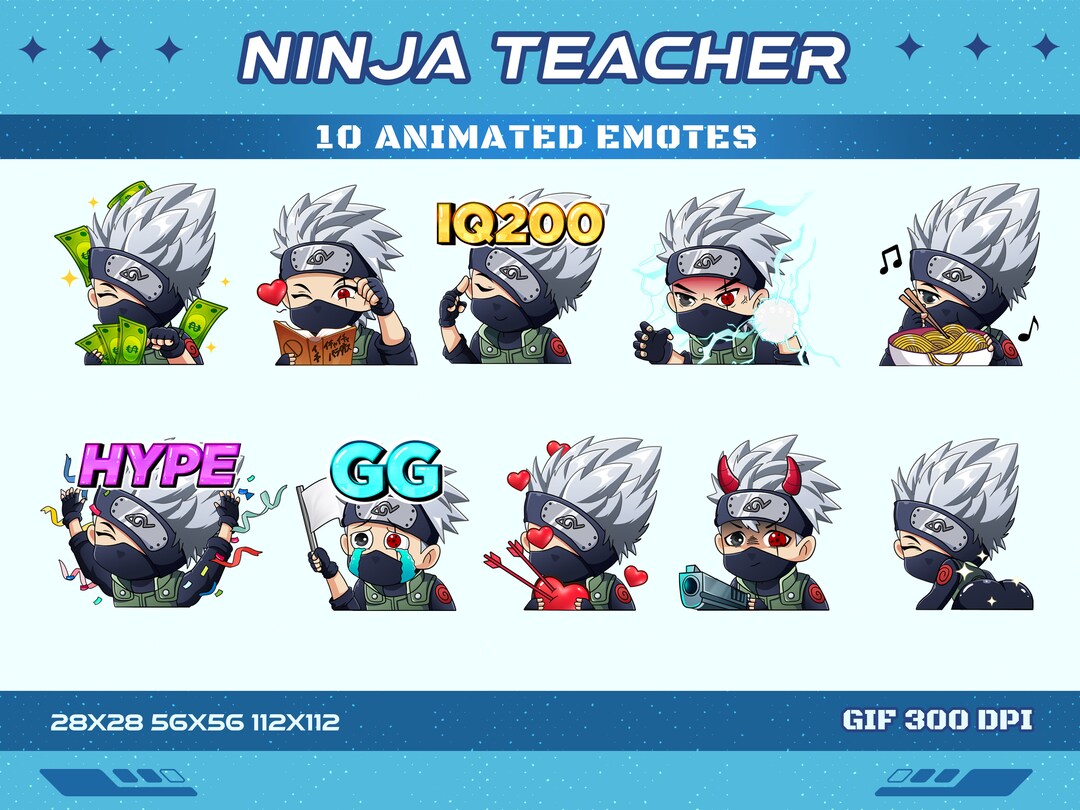 10 Teacher Ninja Animated Emotes, Ninja Static 10 Ninja Teacher Twitch ...