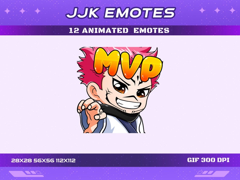 MVP JJK Anime Animated Emote: Twitch, Discord, Youtube (GIF) - Etsy