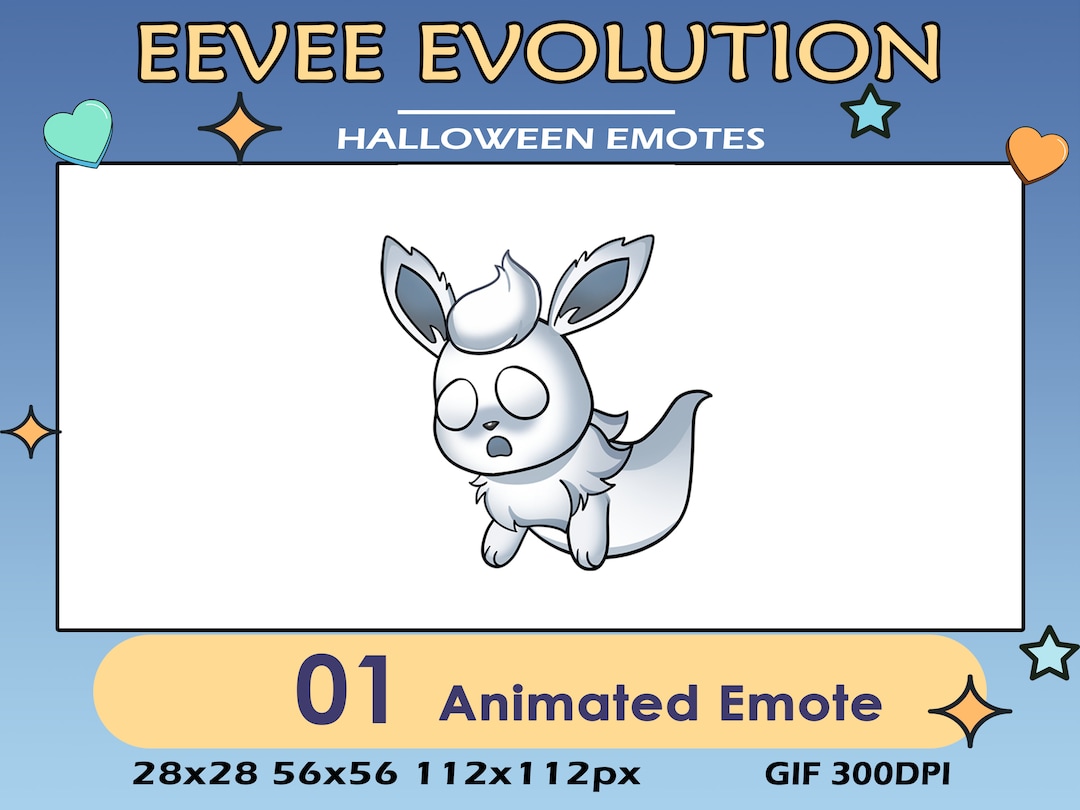 Flareon Ghost Pokemon Animated Emote, Animated Halloween Ghost Twitch ...