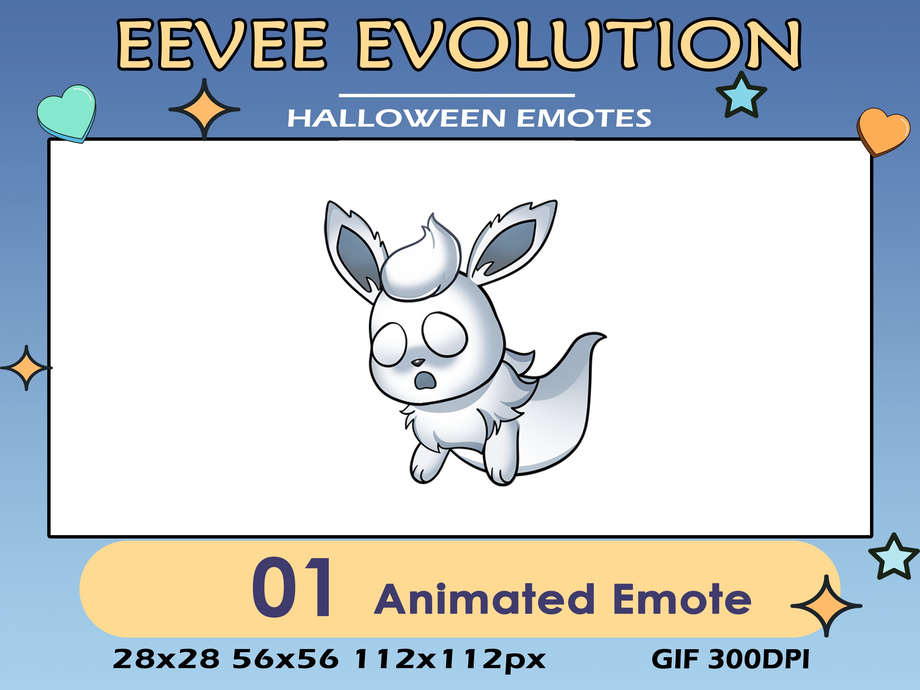 Flareon Ghost Pokemon Animated Emote, Animated Halloween Ghost Twitch ...