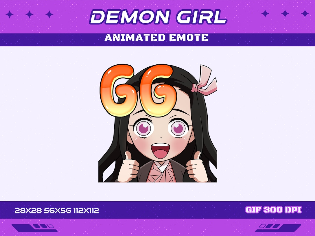 GG Demon Fighter Girl Animated Anime Emote, GG Anime Demon Girl Fighter ...