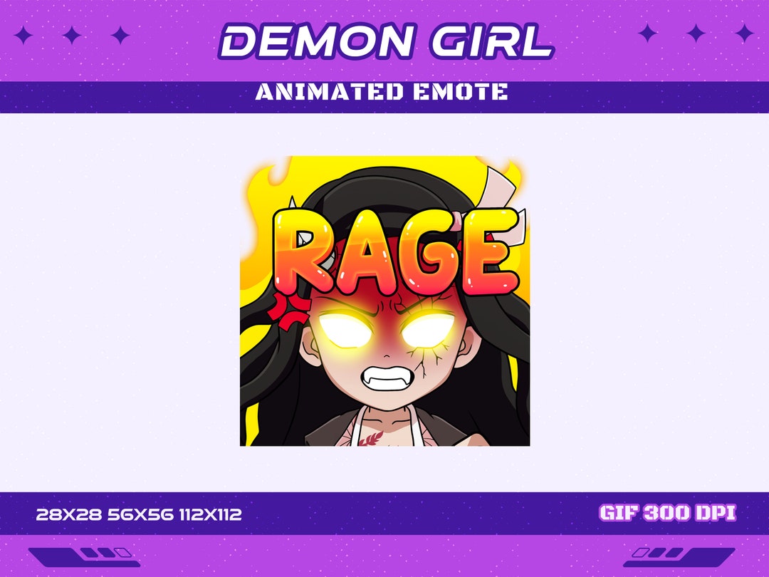 Rage Ragdemon Fighter Girl Animated Anime Emote, Rage Anime Demon Girl ...