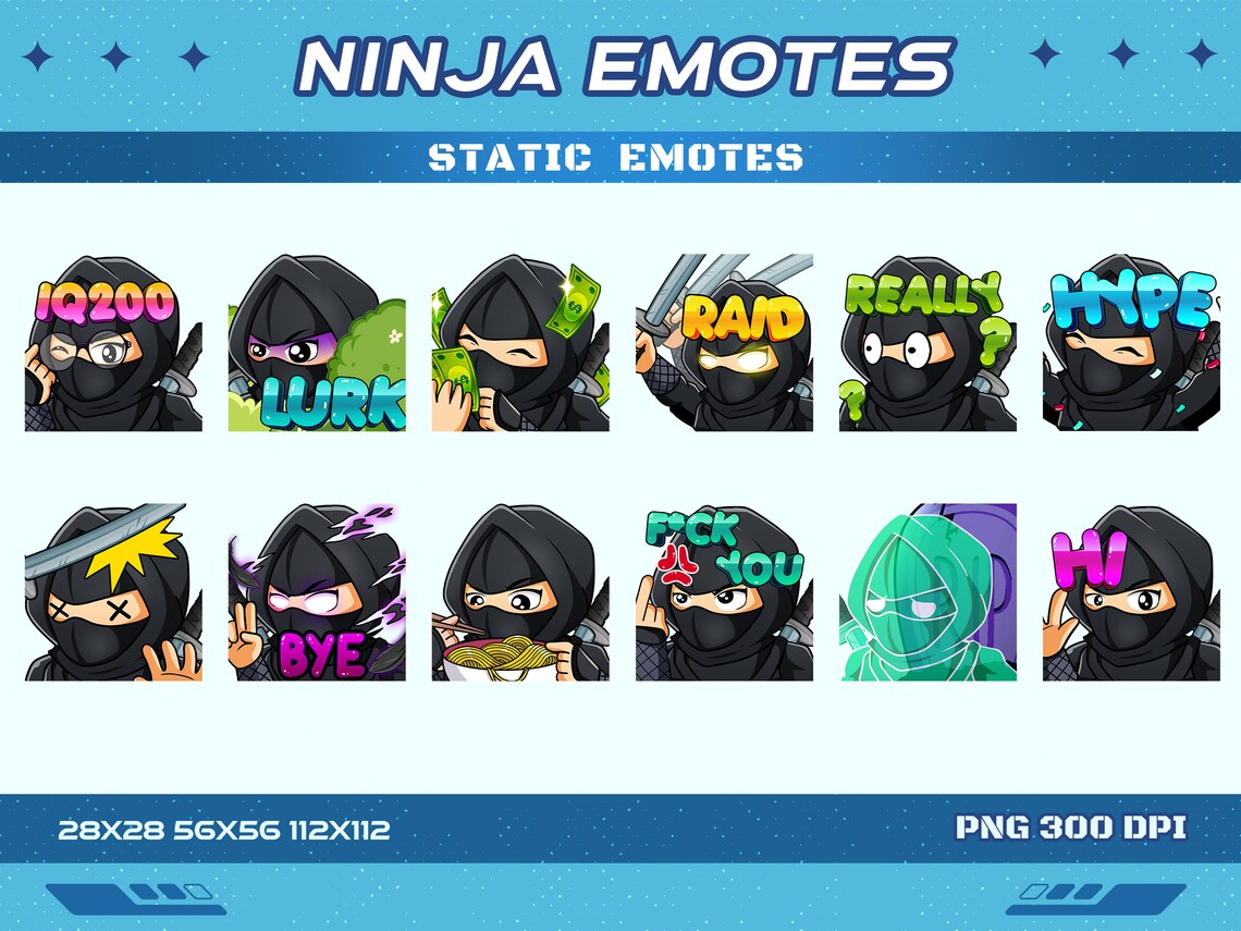 Japanese Ninja Static Emotes, Gamer Japanese Ninja Static Twitch ...
