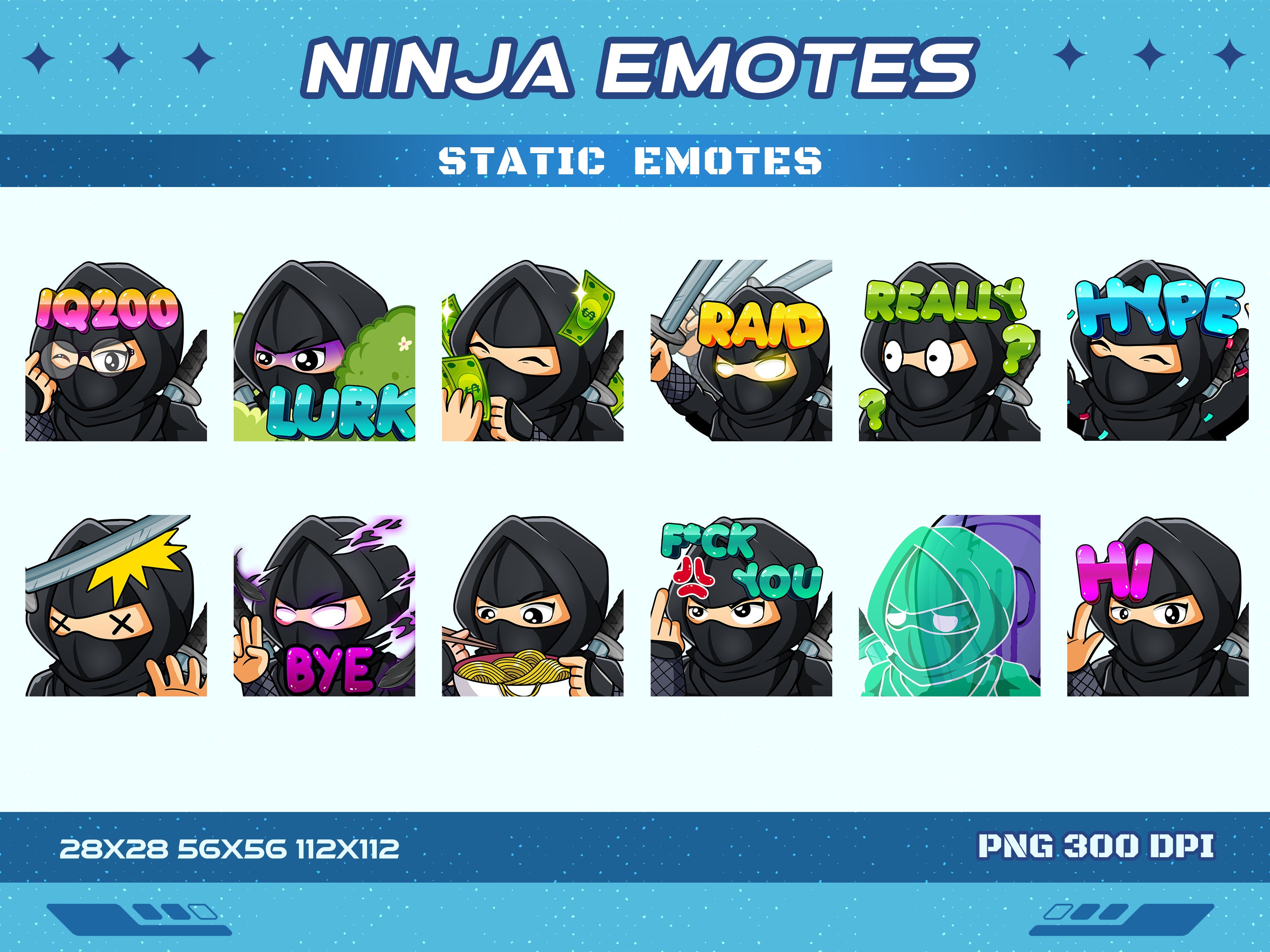 Japanese Ninja Static Emotes, Gamer Japanese Ninja Static Twitch ...
