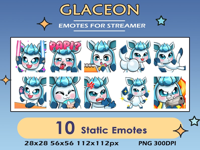 10 Glaceon Twitch Pack Emotes, Glaceon Twitch Discord Youtube Pack ...
