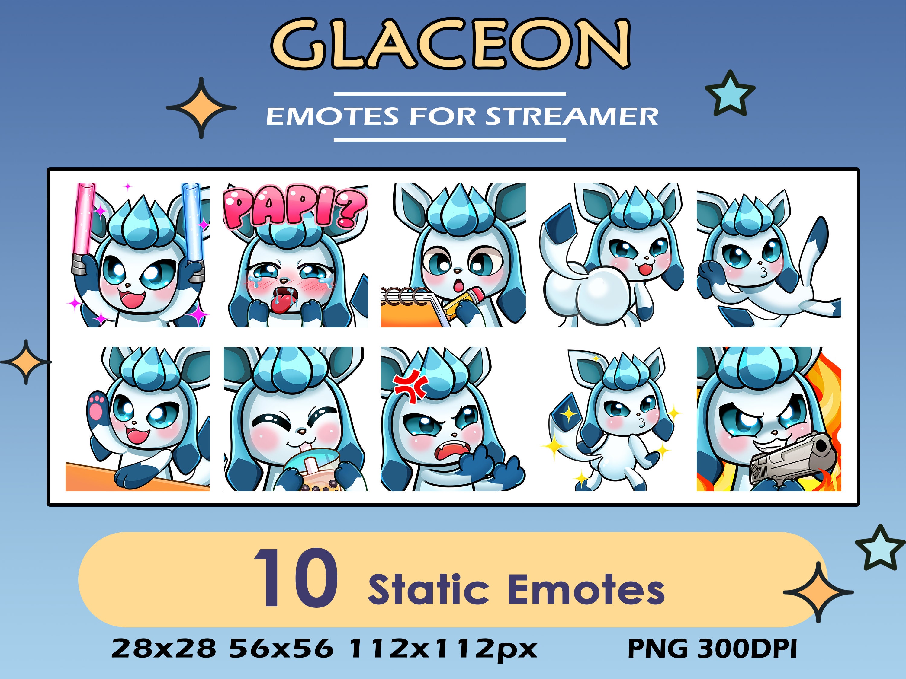 10 Glaceon Twitch Pack Emotes, Glaceon Twitch Discord Youtube Pack ...