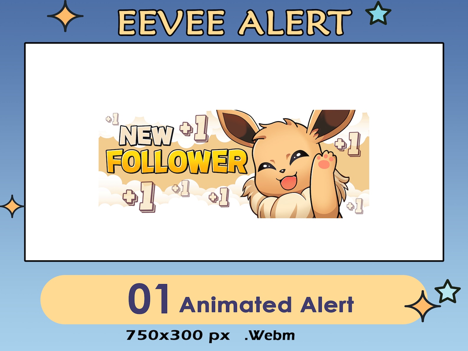 New Follower Eevee Twitch Animated Alert, New Follower Eevee Pokemon ...