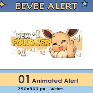 Eevee New Follower Animated Twitch Alert (webm) - Etsy