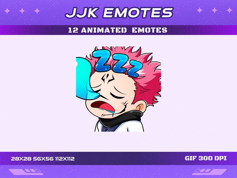 Sleeping Anime Boy Emote: Animated Twitch Discord Youtube GIF - Etsy