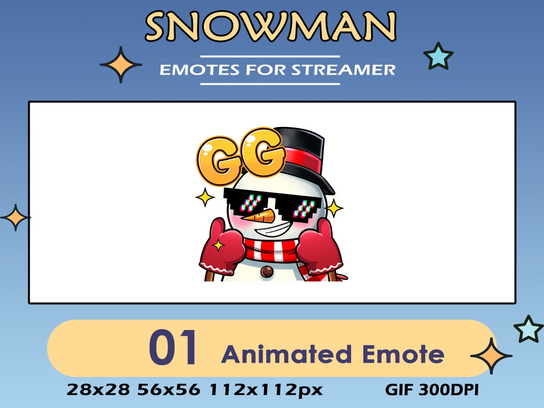 GG Snowman Christmas Animated Emote, Animated GG Snowman Twitch Discord ...