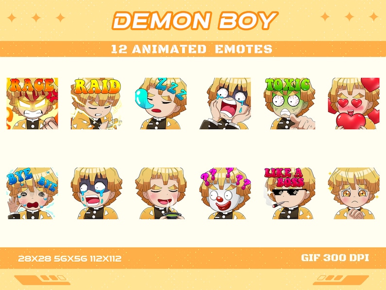 12 Demon Fighter Animated Anime Emotes, 12 Anime Demon Lightning Blade ...