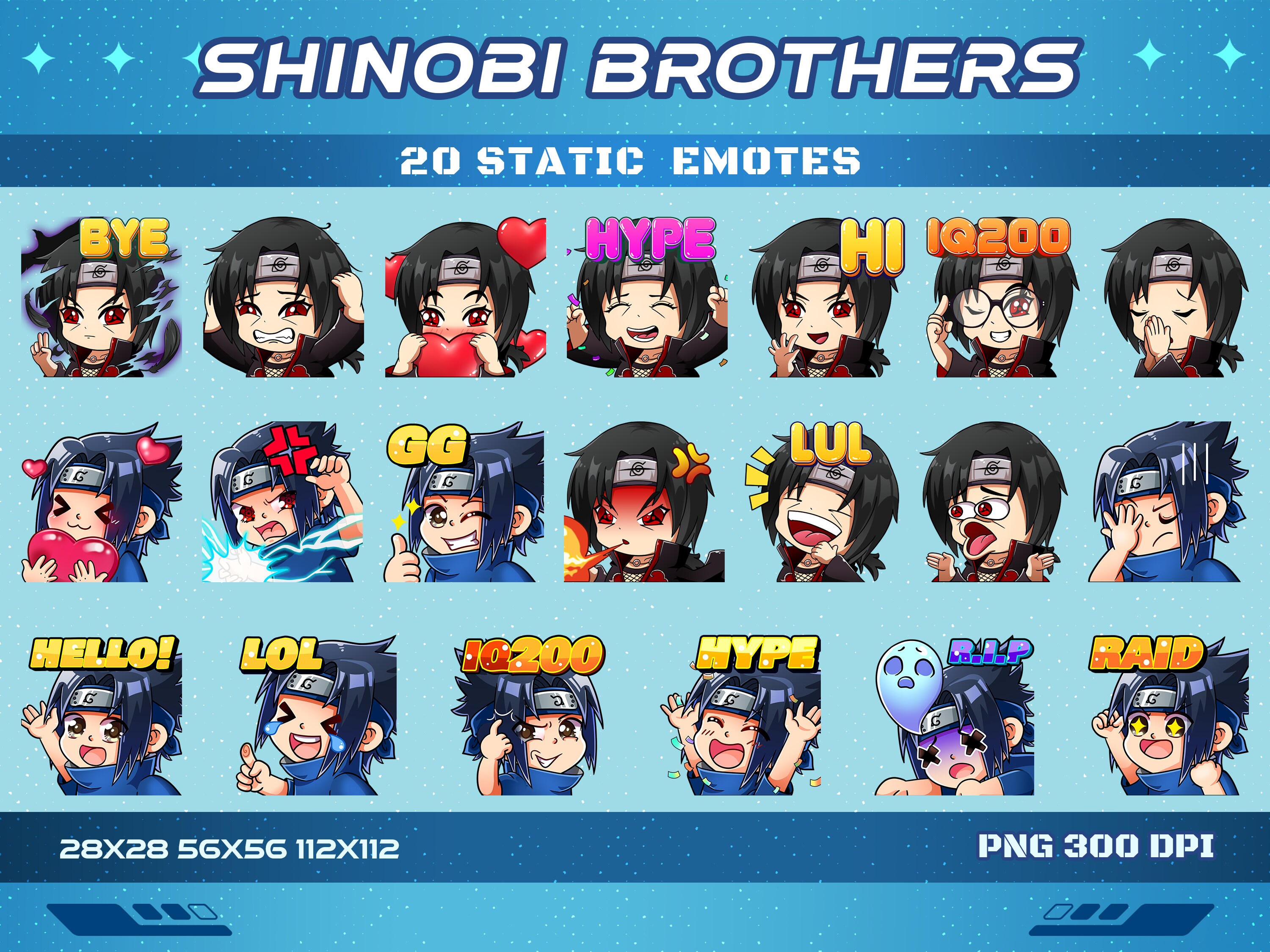 20 Ninja Brothers Static Anime Emotes, Ninja Static 20 Anime Ninja ...