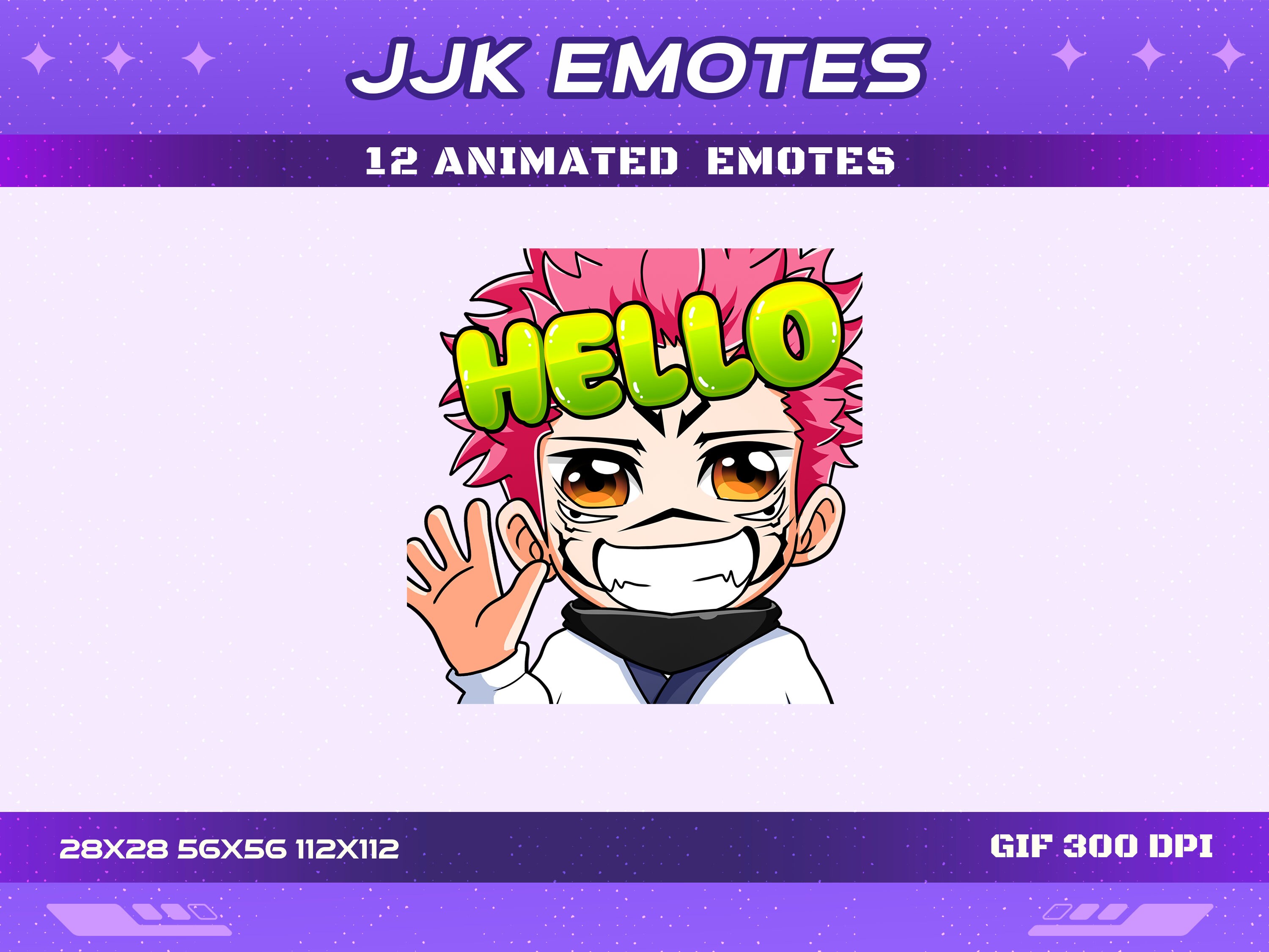 Hi JJK King of Curse User Boy Animated Anime Emote, Hi JJK King of ...