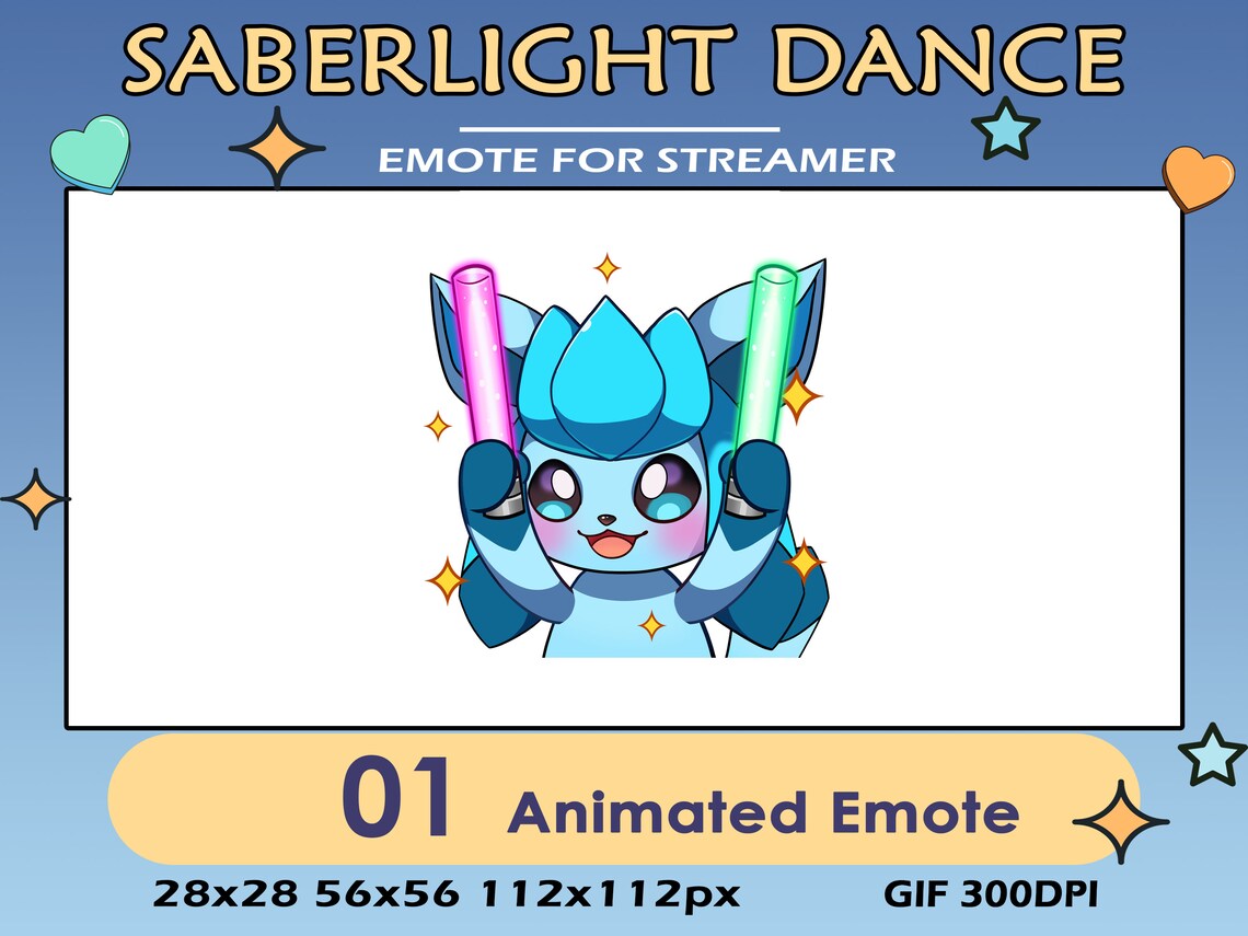 Saberlight Dance Glaceon Pokemon Animated Emote, Animated Dancer ...