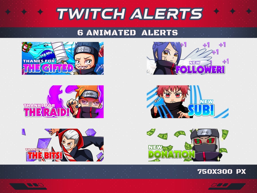 6 Nukenin Ninja Twitch Animated Alerts, Ninja New Sub New Donation New ...