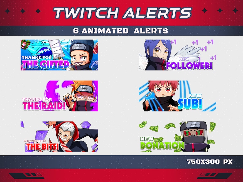 6 Nukenin Ninja Twitch Animated Alerts, Ninja New Sub New Donation New ...