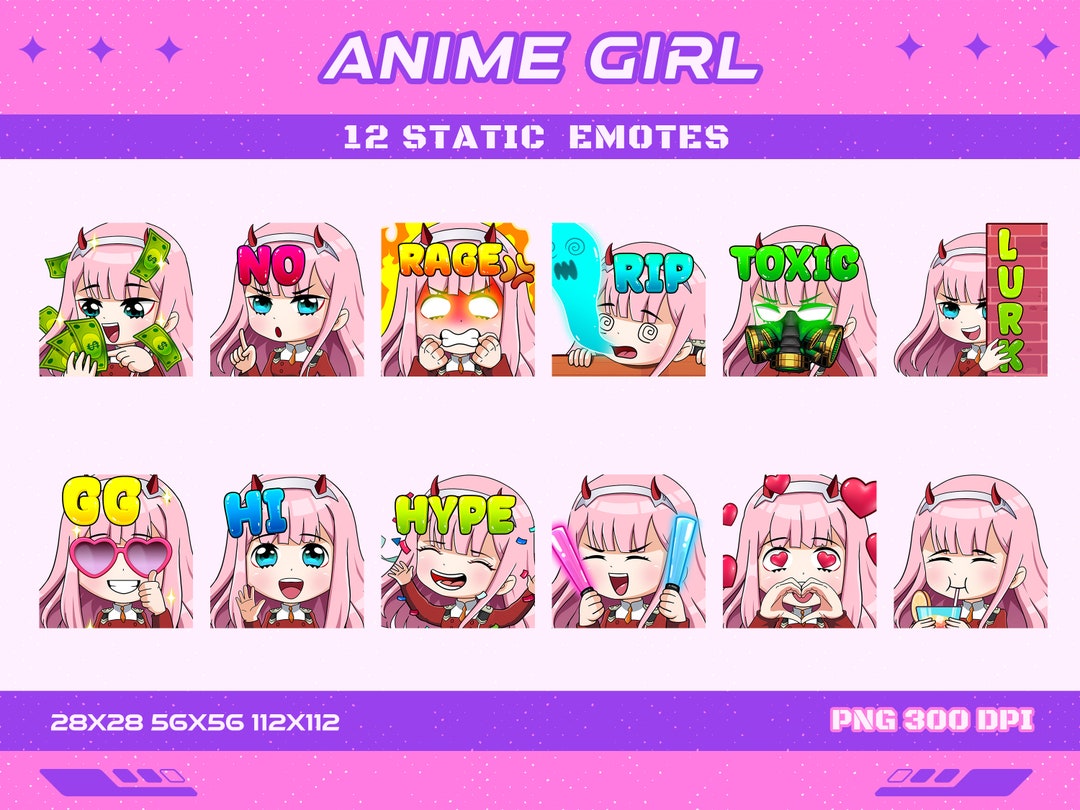12 Sexy Zero Two Girl Static Emotes, 12 Code:002 Girl Kyoryu Static ...