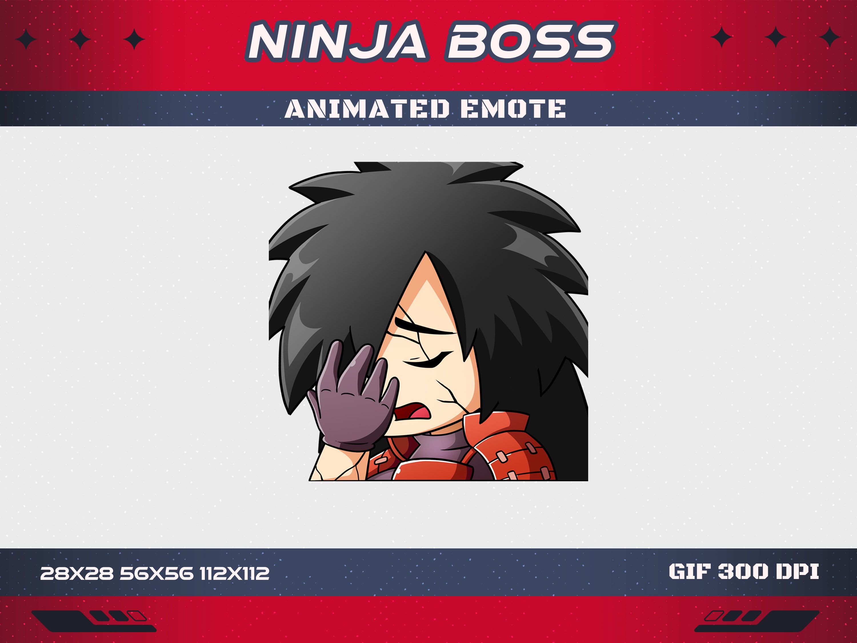 Face Palm Ninja Villain Animated Anime Emote, Ninja Boss Face Plam ...