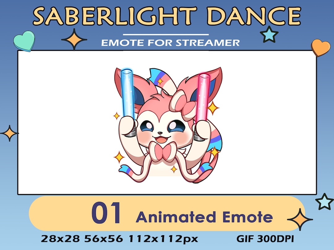 Saberlight Dance Sylveon Animated Emote: Twitch/discord (GIF) - Etsy
