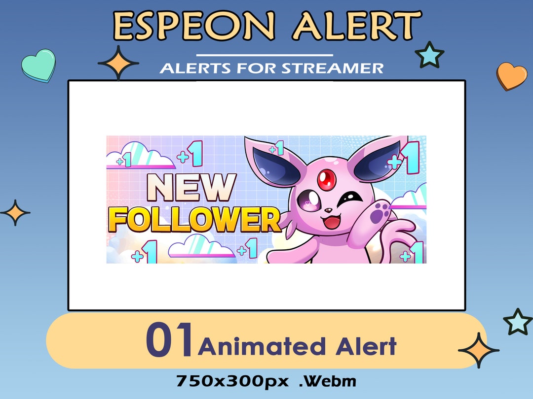 New Follower Espeon Twitch Animated Alert, New Follower Espeon Pokemon ...
