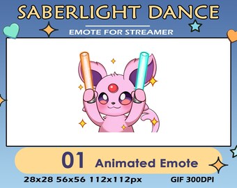 Cute Animated Happy Dance Jam Espeon Psiana Emote for Twitch/discord ...