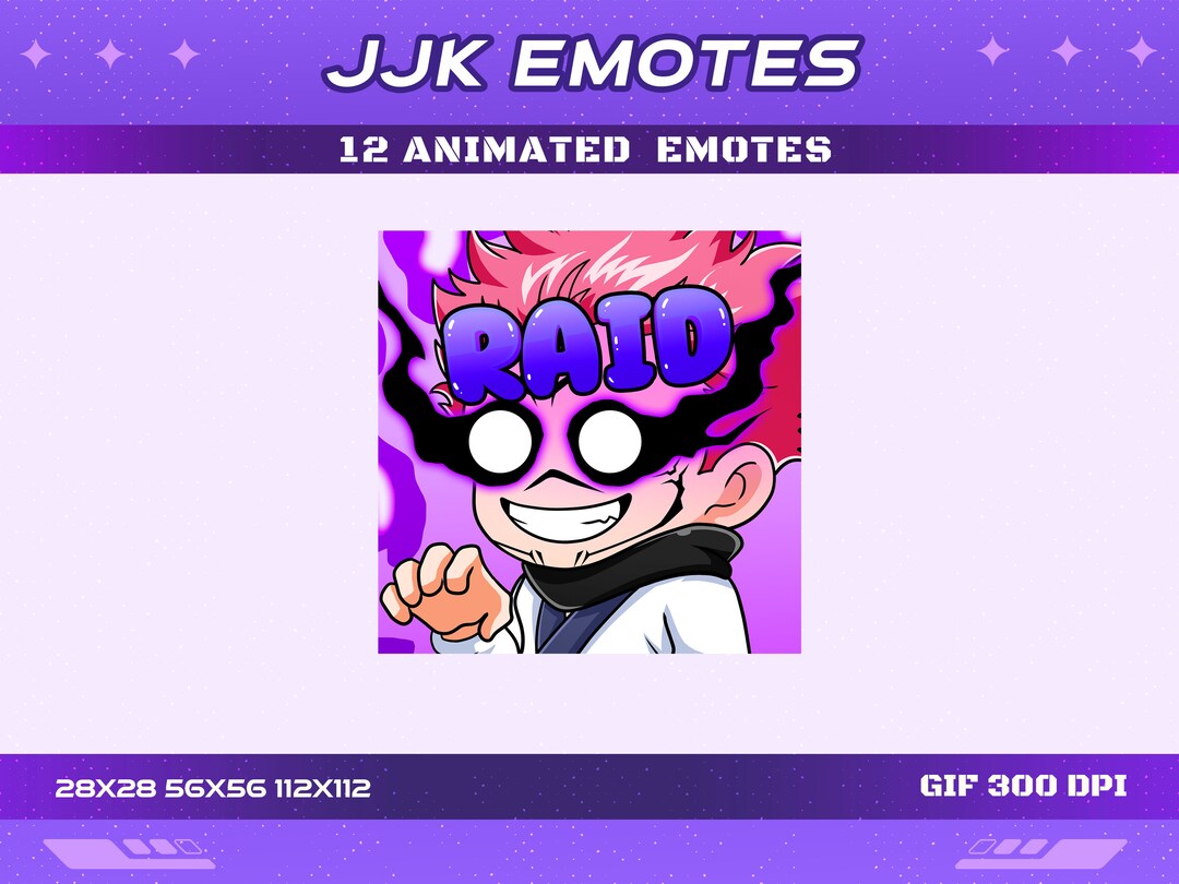 Raid JJK Anime Animated Emote: Twitch, Discord, Youtube (GIF) - Etsy