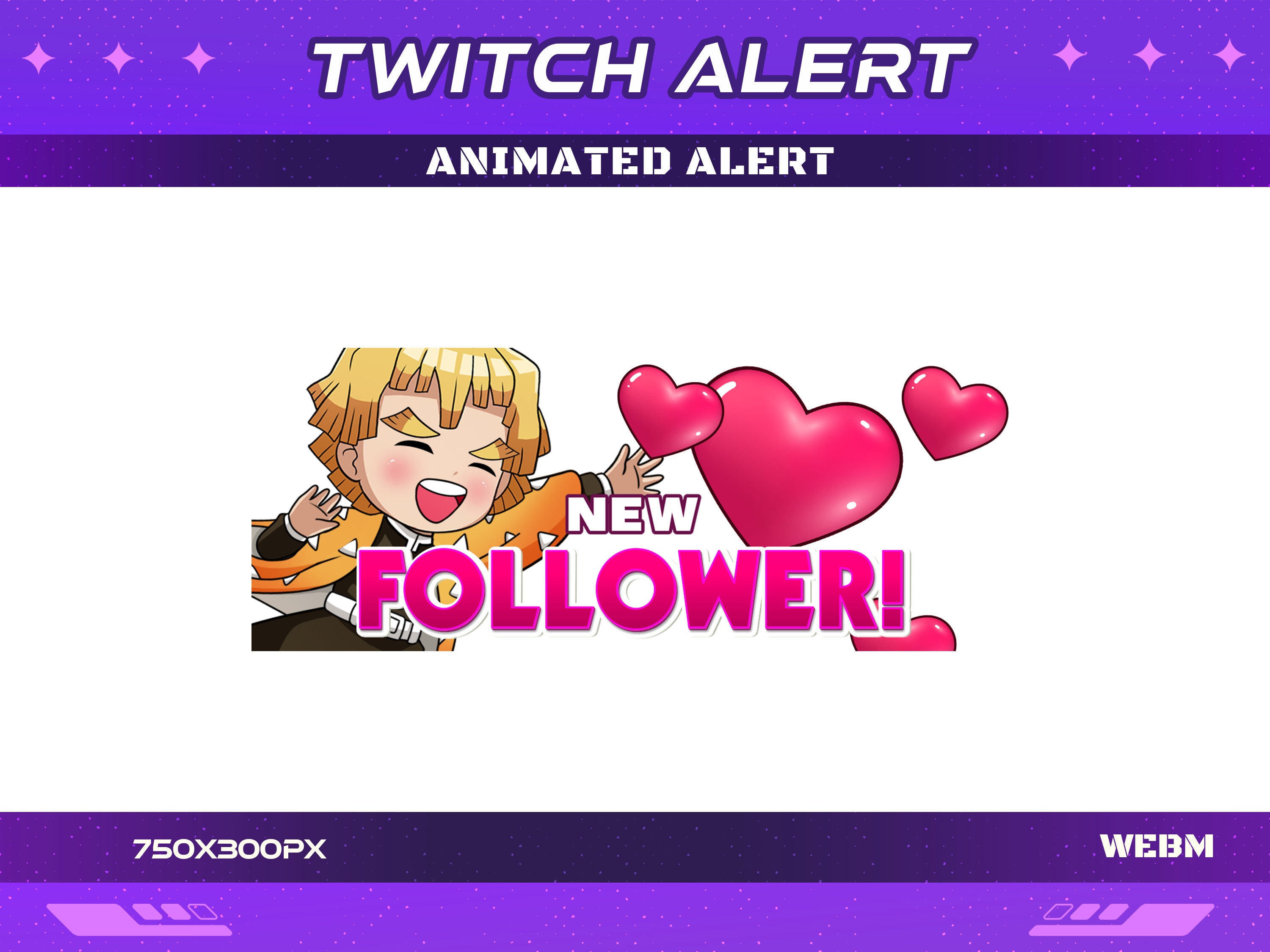 Anime Lightning Boy Twitch Animated Alert (webm) - Etsy