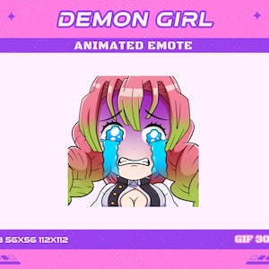 Crying Demon Sexy Girl Animated Anime Emote, Crying Demon Girl Animated ...