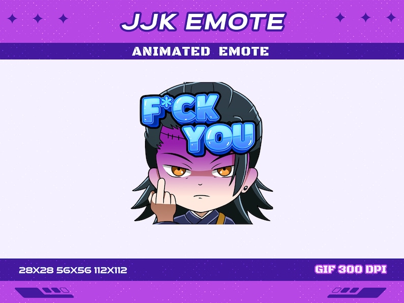JJK Curse User Boy Animated Emote: Middle Finger Anime (GIF) - Etsy