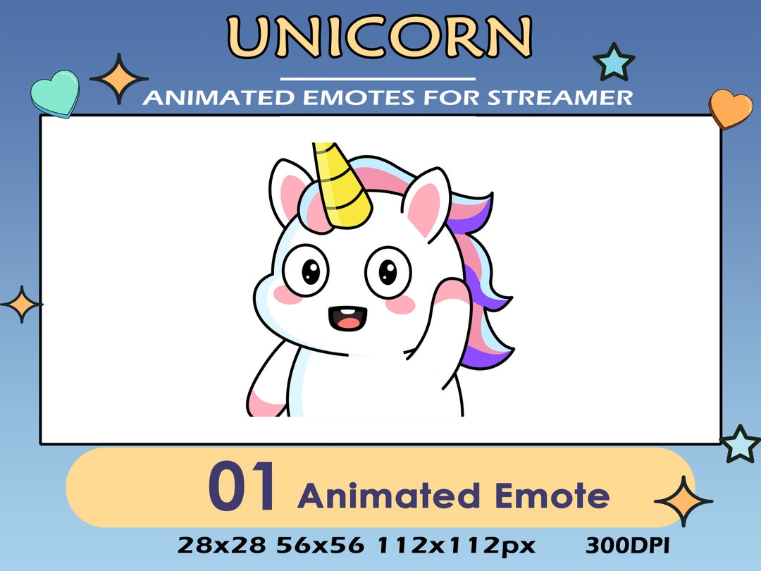 Hello Waving Hand Unicorn Animated Emote, Animated Hello Waving Hand ...