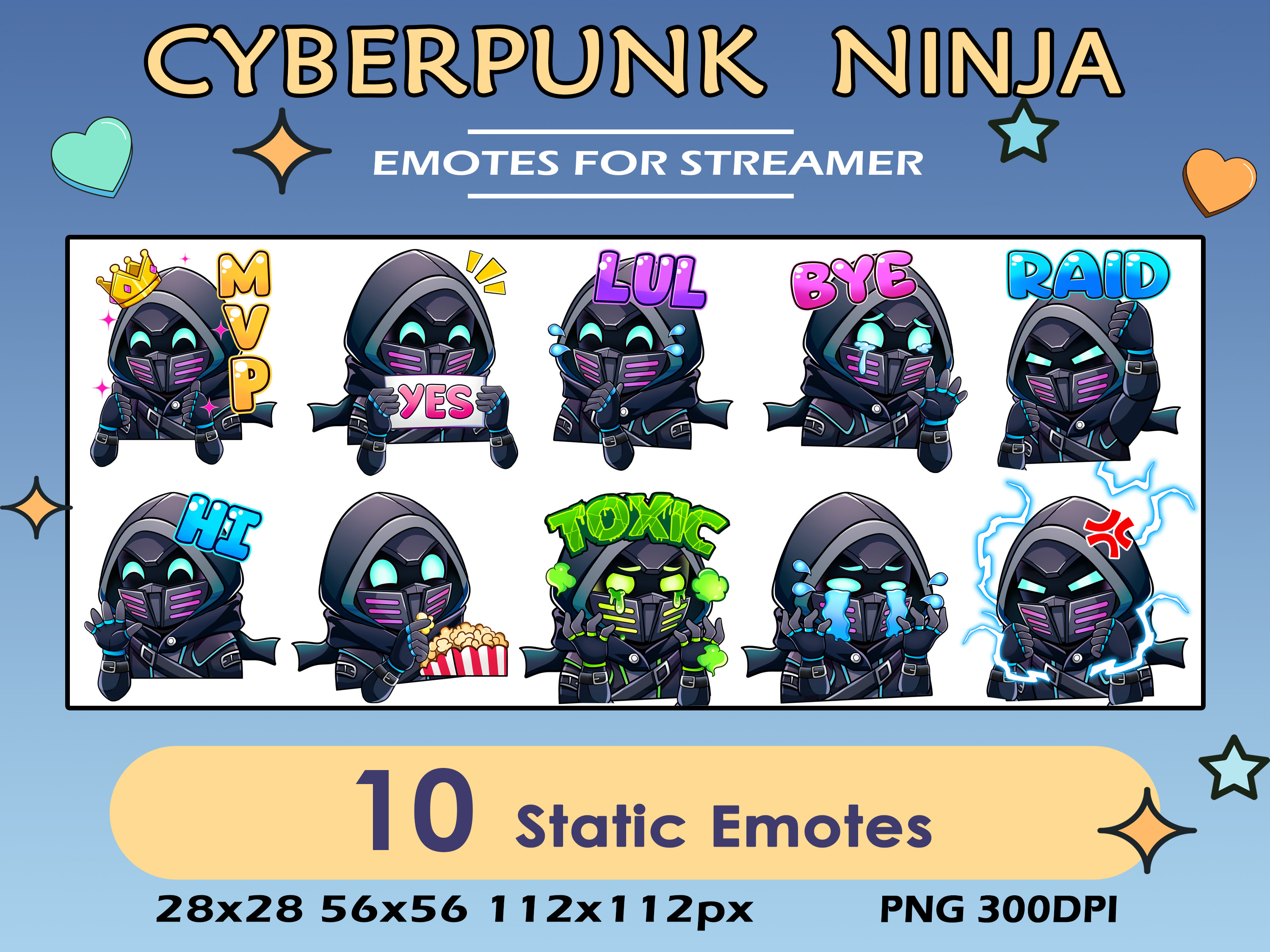 10x Ninja Cyberpunk Twitch Pack Emotes, Twitch Discord Youtube Pack ...
