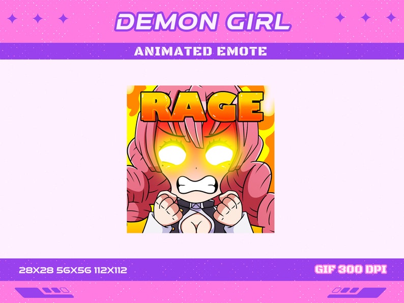 Rage Demon Sexy Girl Animated Anime Emote, Angry Demon Girl Animated ...