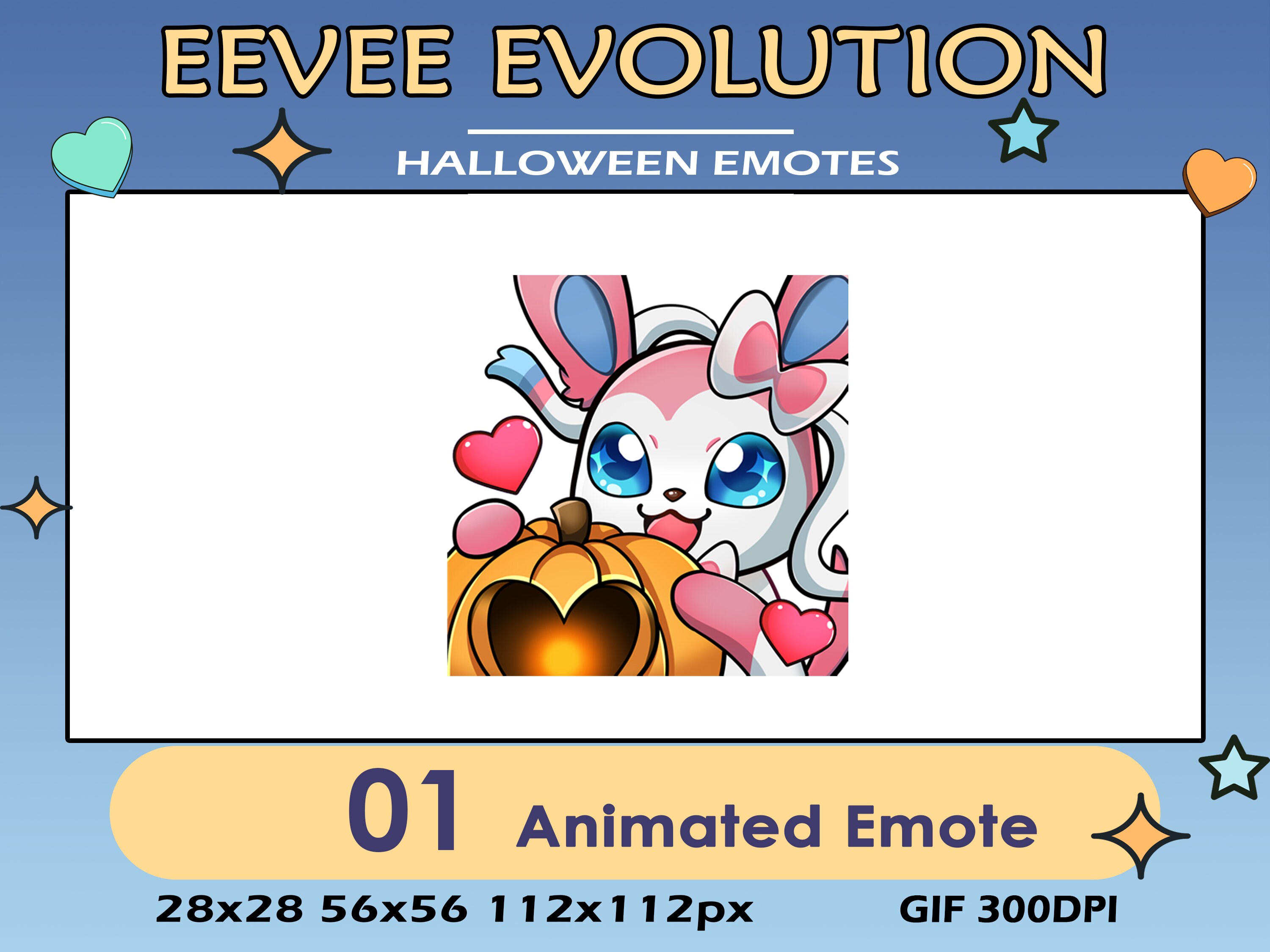 Sylveon Pumpkin Animated Emote, Animated Halloween Pumpkin Pokemon ...